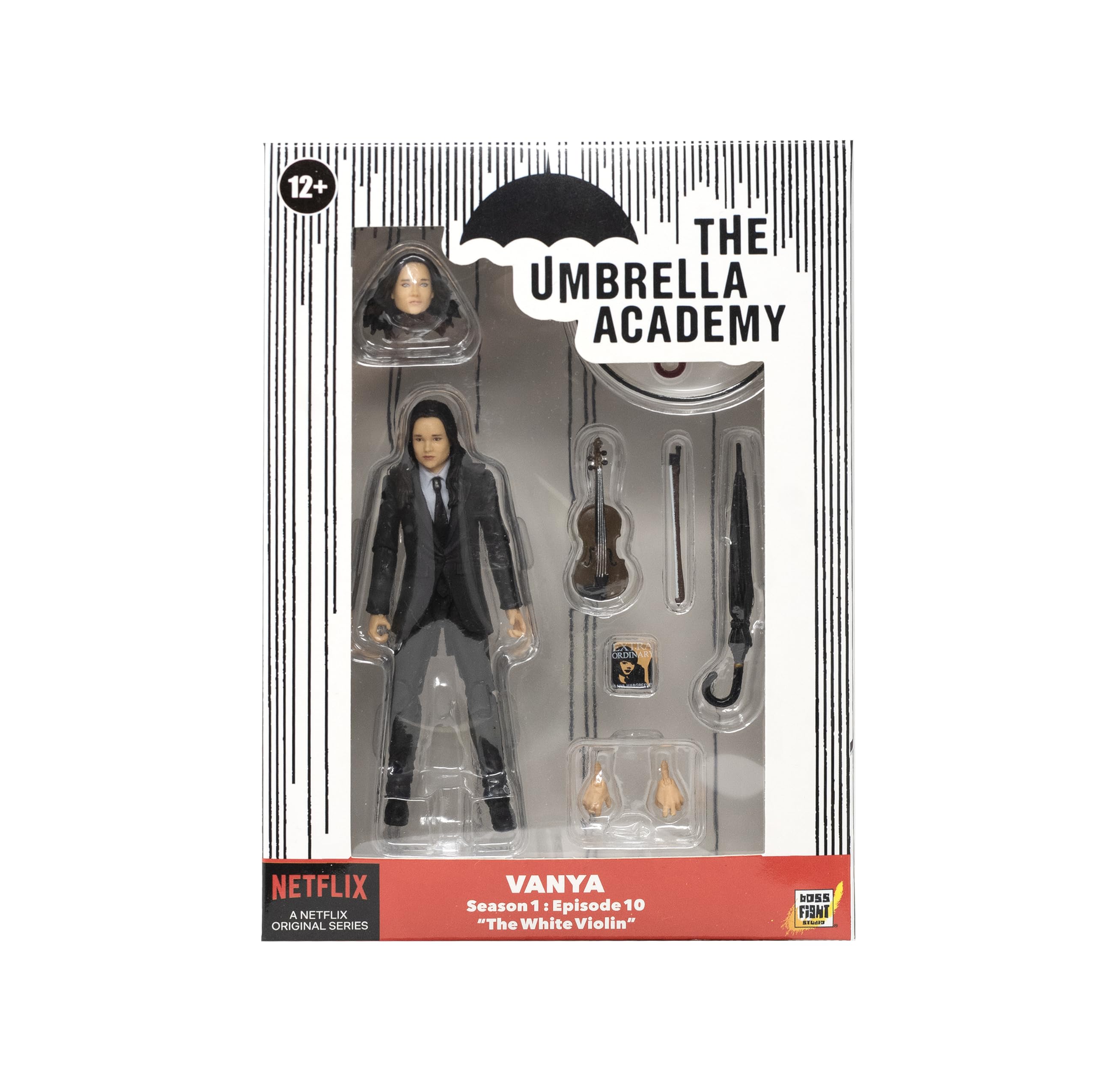 Boss Fight Studio Umbrella Academy Vanya Hargreeves, Number Seven Action Figure – H.A.C.K.S., Highly Articulated Collectible & Customizable Figurine with Interchangeable Parts & Accessories – 1:18
