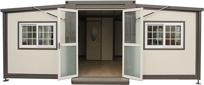 Insulated Expandable | Prefabricated House | 20ft x 40ft | Modern Villa | Big Living Rooms | Sound Proof | Water Proof | Rust Free | Earthquake Proof | Hurricane Proof | Personal | Office Site, White