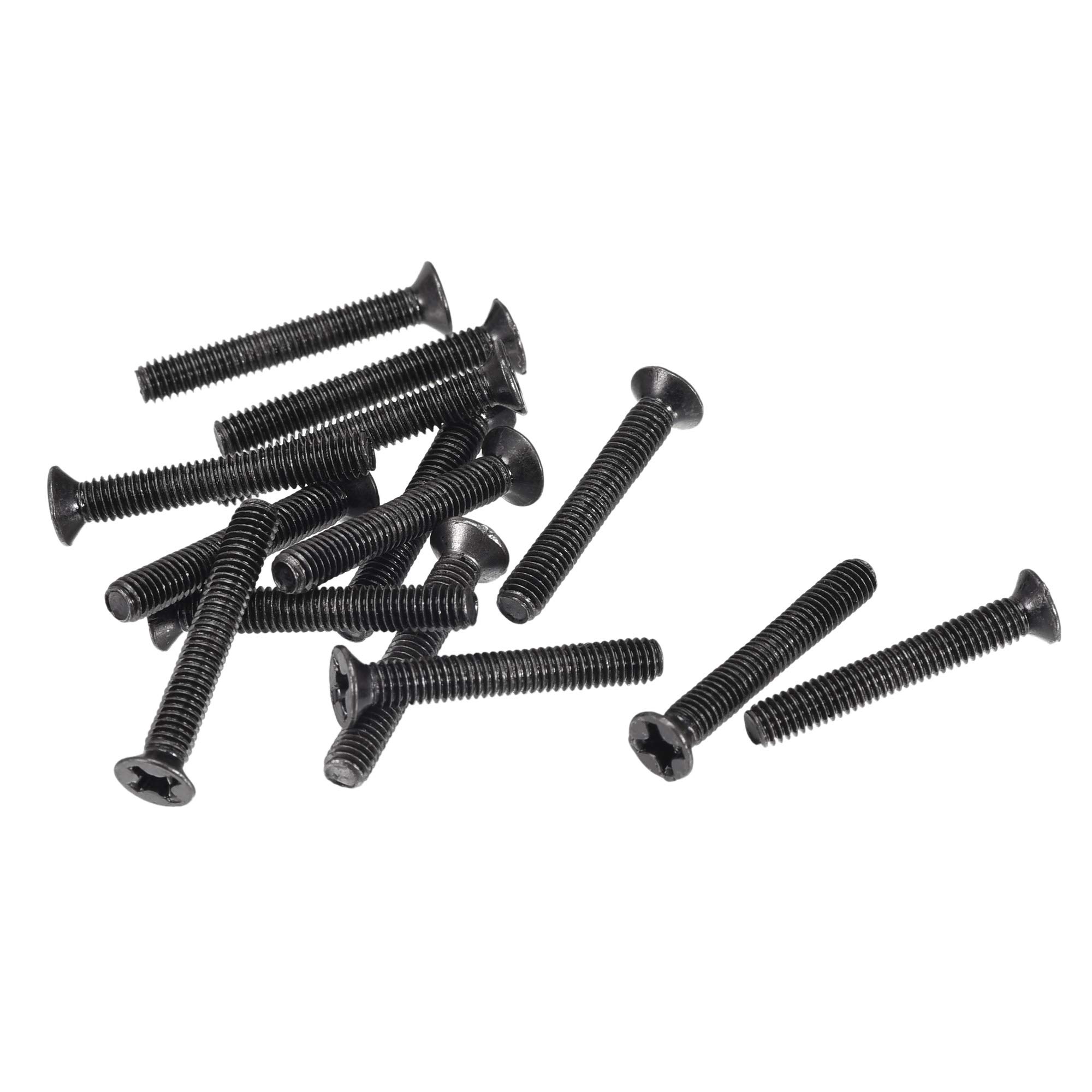 uxcell M3 x 20mm Phillips Screw Fastener Black for Laptop PC TV Fan Switch 200pcs
