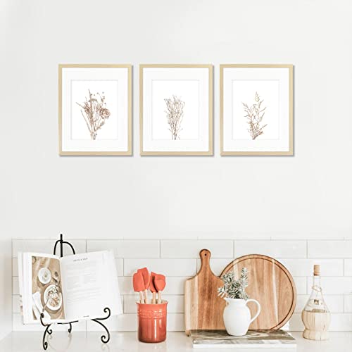 Botanical Wall Art Framed, Boho Wall Art Farmhouse Decor, Rustic Plant Wall Pictures Paintings, Modern Minimalist Boho Theme Art Prints Ready To Hang for Living Room Bedroom Bathroom Kitchen Boho Room Decor (11x14Inch,Framed Wall Art)