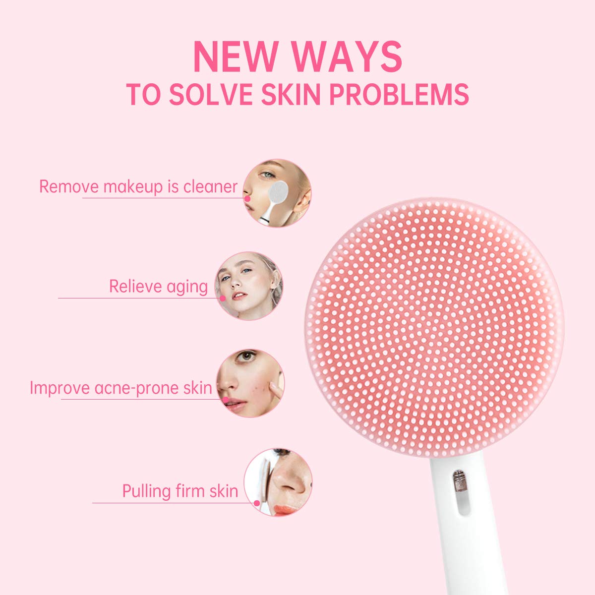 VINFANY Facial Cleansing Brush - Compatible with Oral B Bruan Electric Toothbrush Bases Toothbrush for Deep Cleansing, Gentle Exfoliating, Removing Blackhead, Massaging