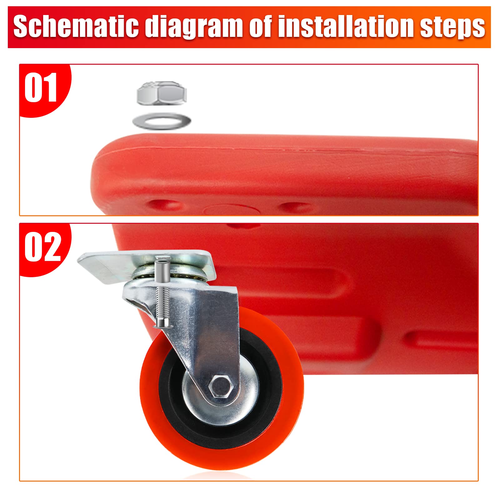 BESTOOL 40'' Heavy-Duty Mechanic Creeper with Durable Casters, Low-Profile Design, Magnetic Tool Plate