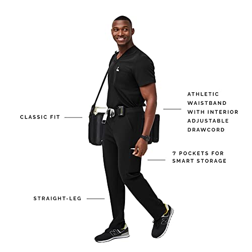 FIGS Axim Cargo Scrub Pants for Men – Black, L