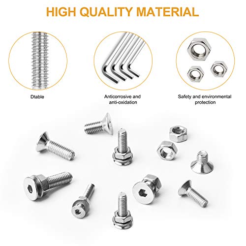 VIGRUE 1230 Pieces M2 M3 M4 M5 Flat Head Socket Cap Screws 304 Stainless Steel Cap Bolts Nuts Washers Assortment Kit with 4Pcs Hex Wrenches