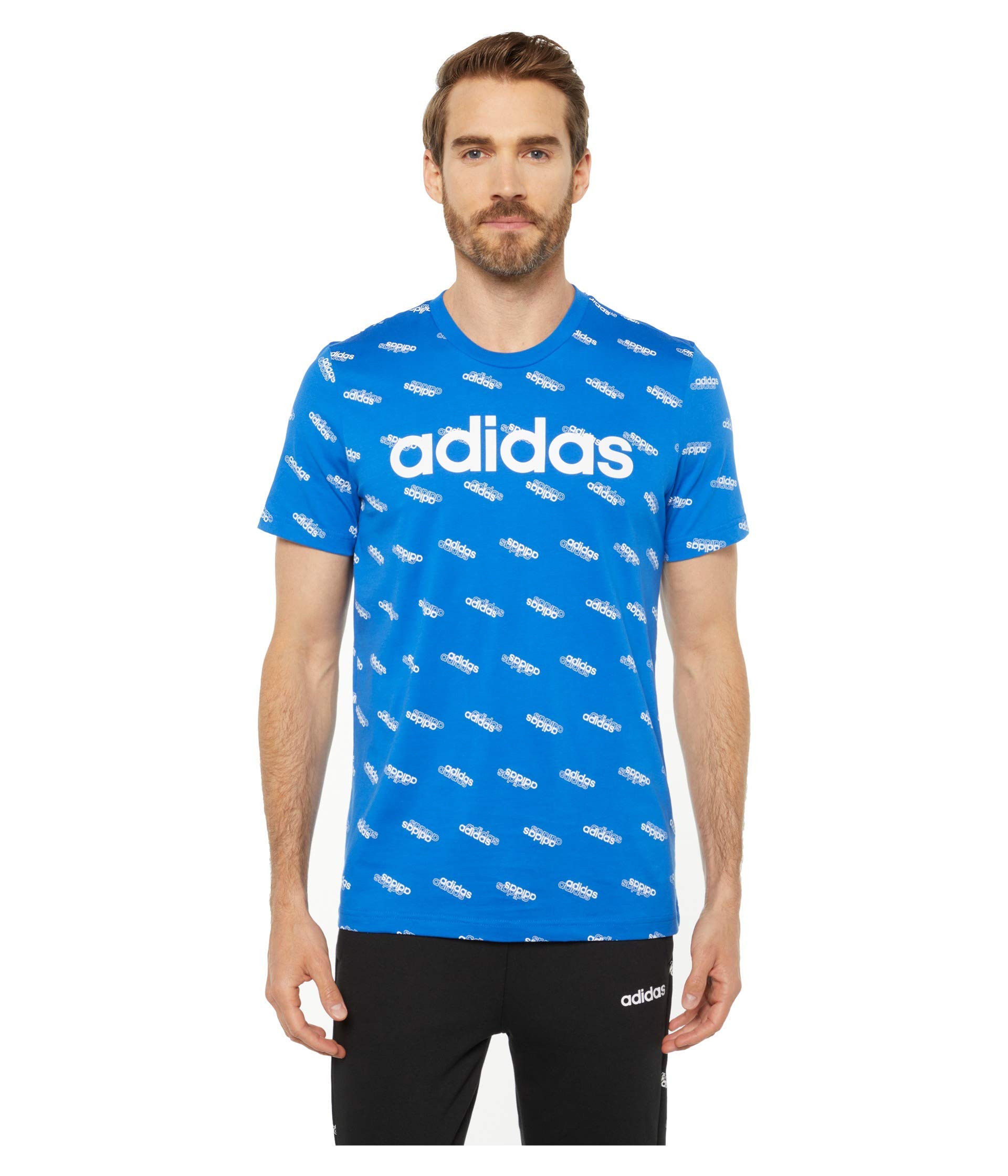 adidas Men's Favorites T-Shirt Blue/White XX-Large