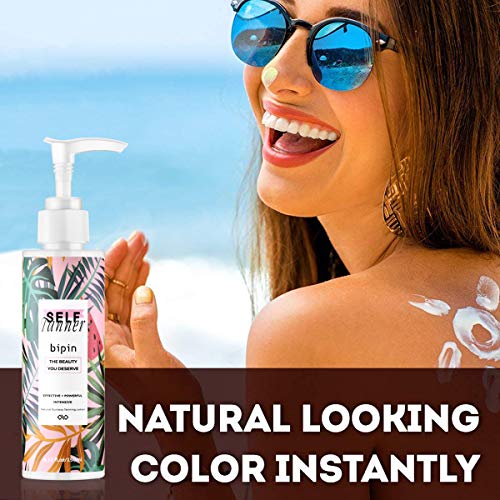 Self Tanner and Tanning Mitt - with Natural & Special Ingredients, Sunless Self Tanning Lotion for Quick Sunless Tanning, Bronze (5.12 FL OZ, Pack 2)