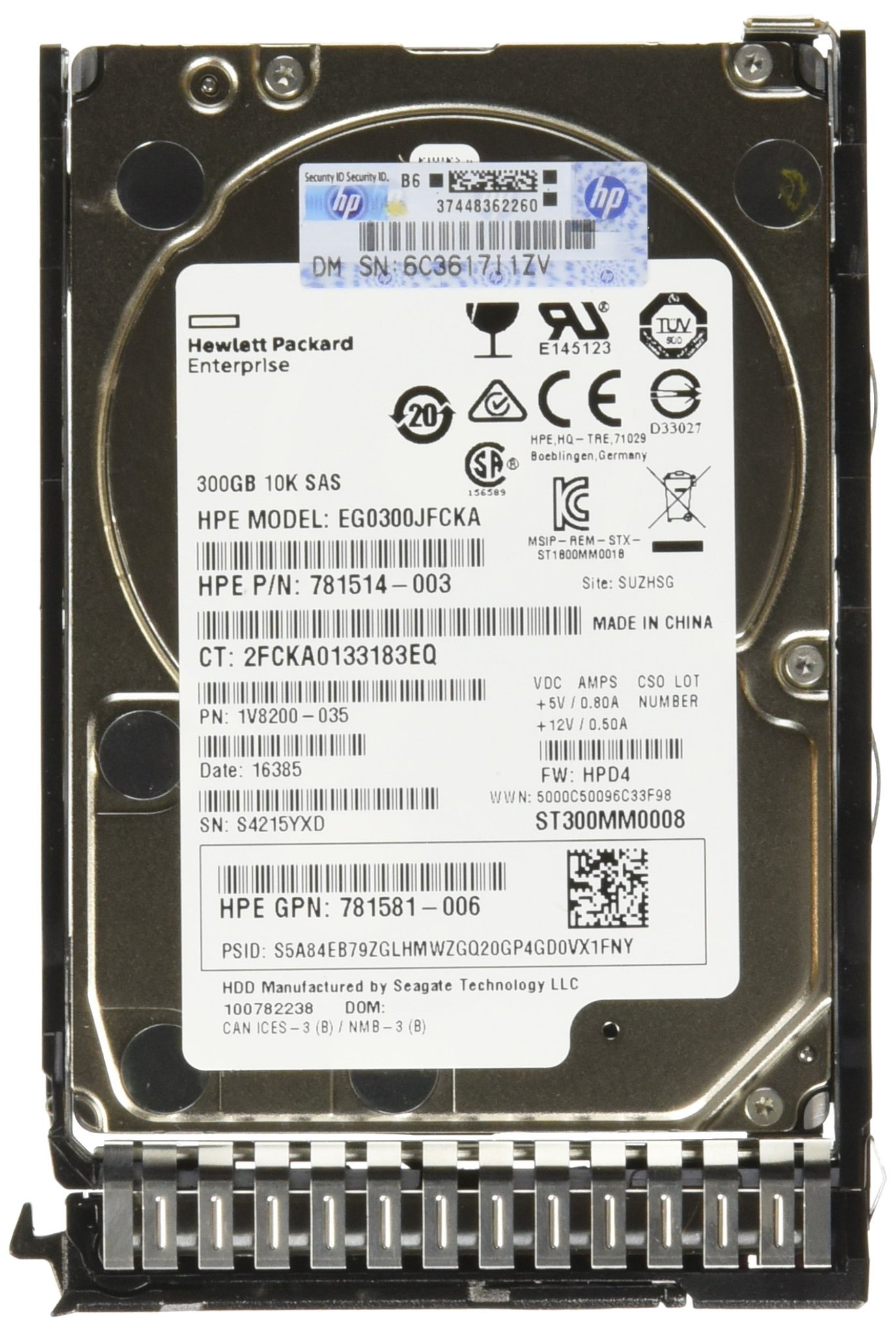 HP 785067-B21 300G 12G SAS 10K 2.5 ENT HD - 785410-001 (Renewed)