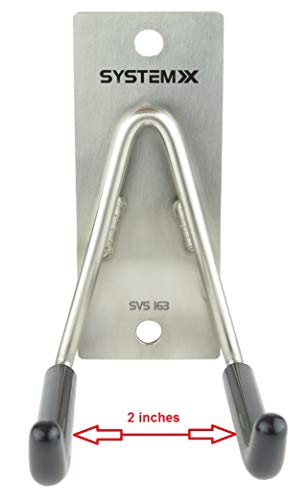 System X SVS 163-3 Stainless Steel Short Double Hook for Pegboard, 3 Inches Long, Pack of 3