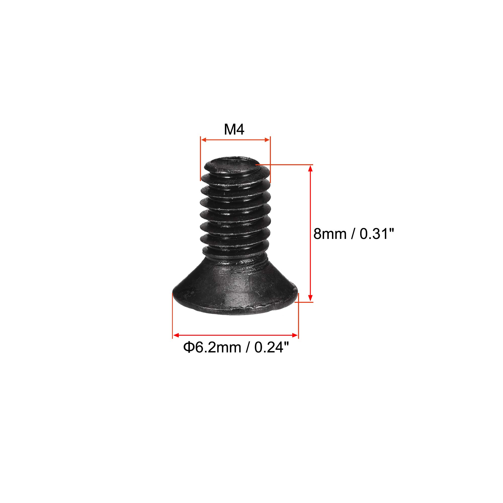 uxcell M4 x 8mm Phillips Screw Fastener Black for Laptop PC TV Fan Switch 200pcs