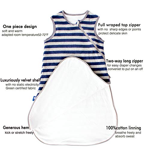 ililmmoe Baby Sleep Sack 3-6 Months Swaddles 0-36months Sleep Bag Sleeveless Warm Soft Wearable Blankets Tog1.5 Navy/L