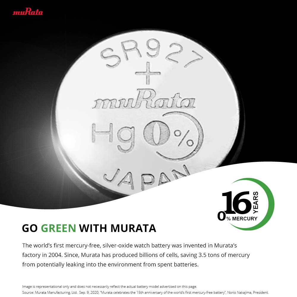 Murata 341 Battery SR714SW 1.55V Silver Oxide Watch Button Cell (5 Batteries)