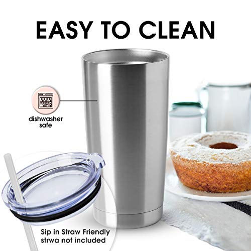 HASLE OUTFITTERS 20oz Tumblers Bulk Stainless Steel Cups with Lid Double Wall Vacuum Insulated Coffee Mugs for Cold & Hot Drinks 8 Pack