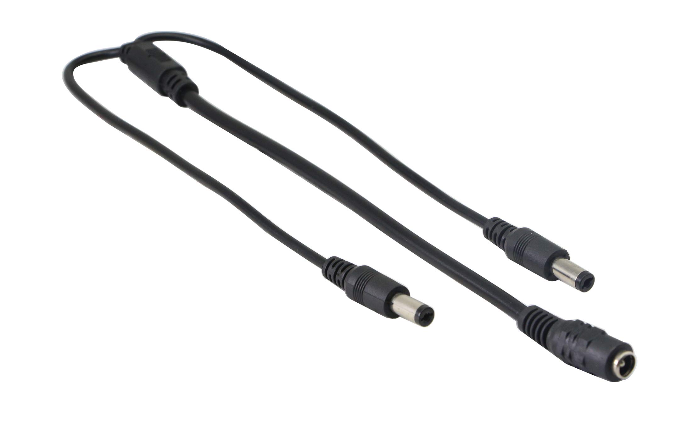 zdyCGTime 2Pack DC Power Female to Male Splitter Adapter Cable 1 Female to 2 Male 5.5mm x 2.1mm DC Power Supply Splitter Cord for Security CCTV Parking Security Cameras(1 to 2)
