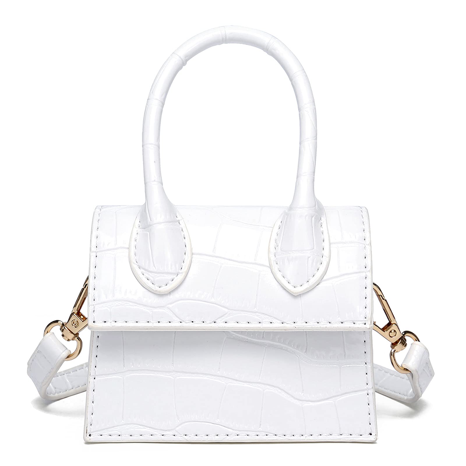 CATMICOO Mini Purse for Women, Trendy Mini Bags and Tiny Handbag with Crocodile Pattern (White crocodile pattern)
