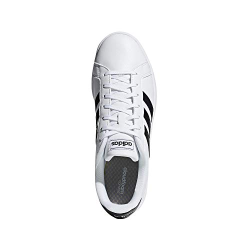 adidas Men's Grand Court Racquetball Shoe, White/Black/White, 9.5