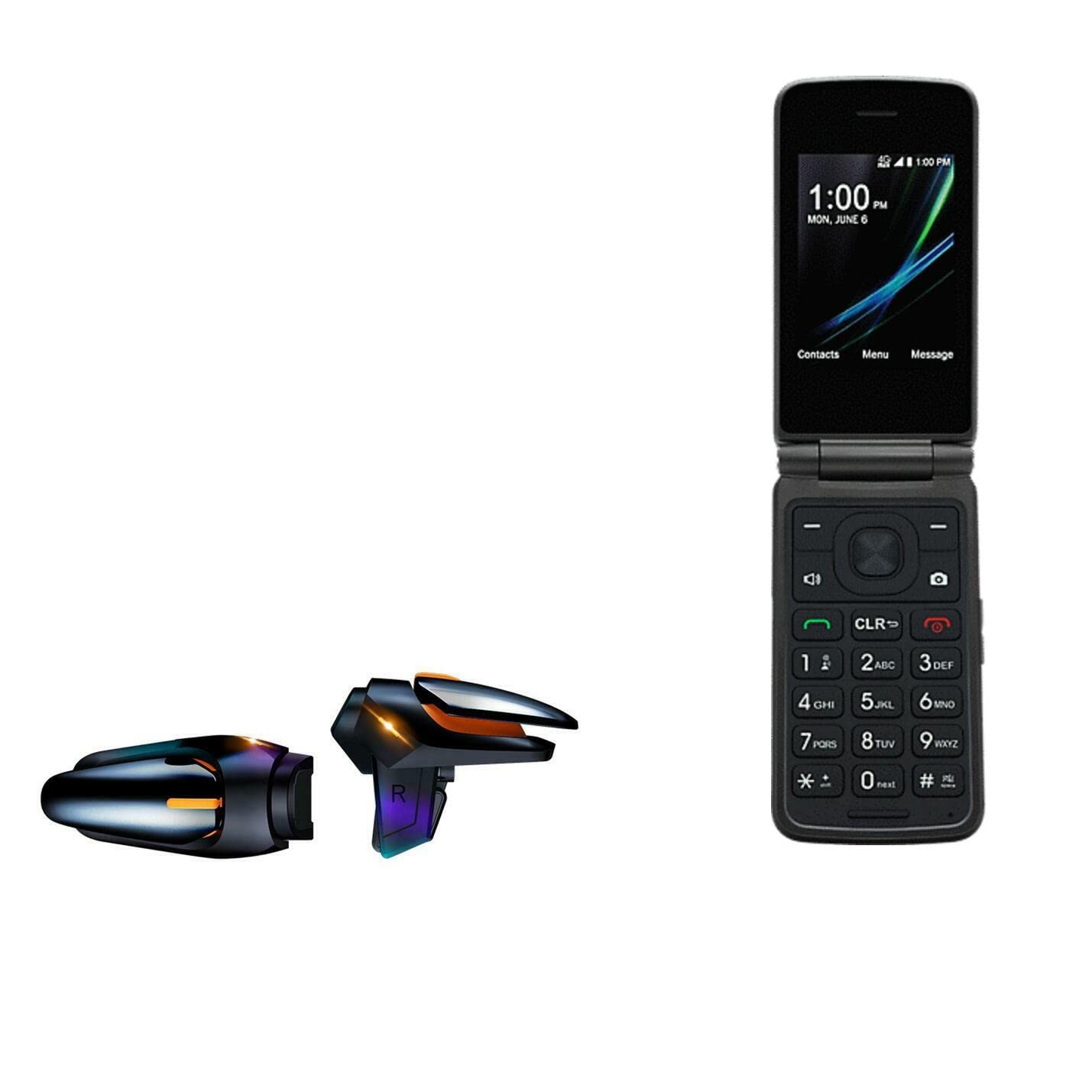 BoxWave Gaming Gear Compatible with Kazuna eTalk - Touchscreen QuickTrigger Auto, Trigger Buttons Autofire Gaming Mobile FPS - Jet Black