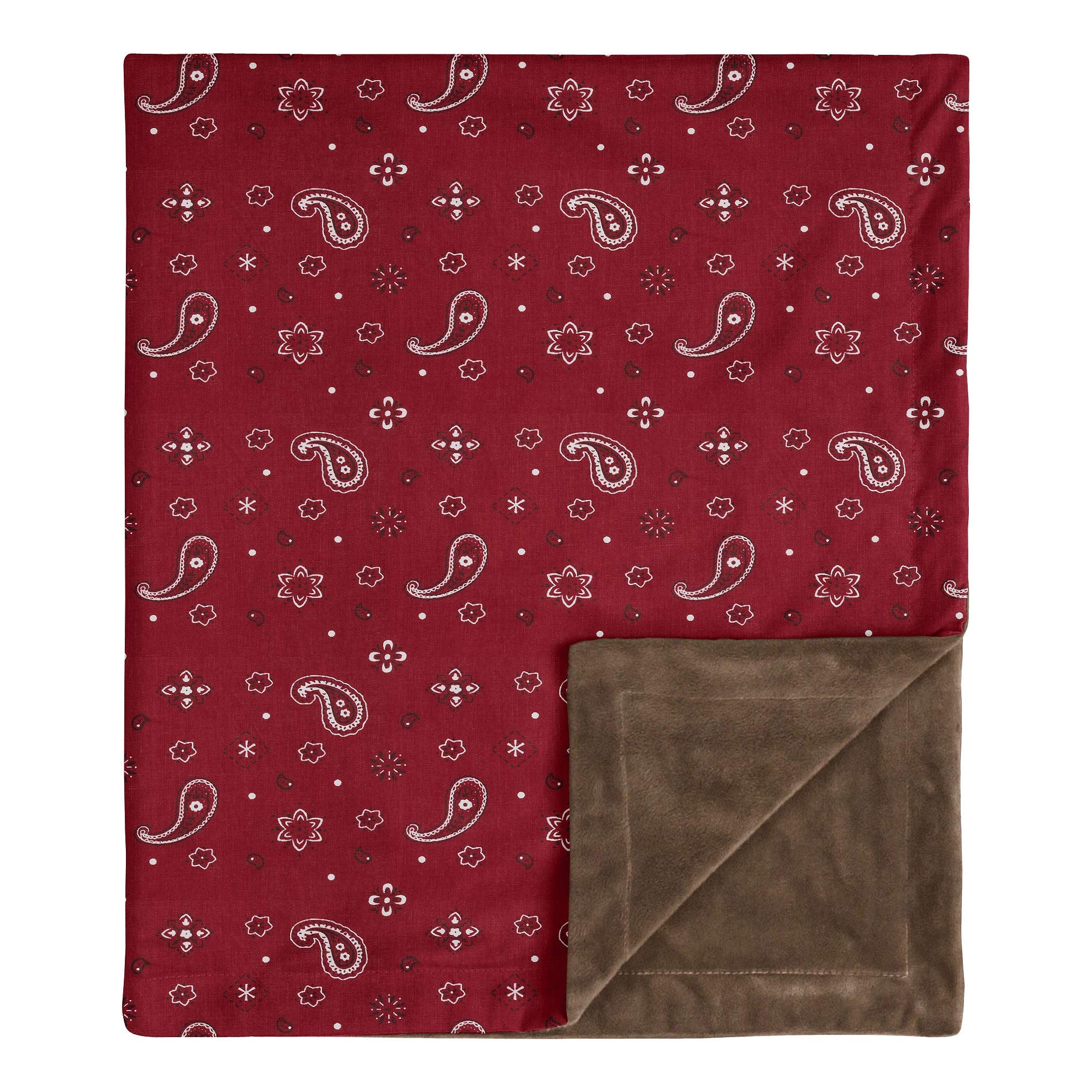 Sweet Jojo Designs Wild West Bandana Baby Boy Receiving Security Swaddle Blanket for Newborn or Toddler Nursery Car Seat Stroller Soft Minky - Red Western Southern Country Cowboy