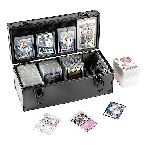 Azamou Toploaders Storage Box fits 3" x 4" 35pt Rigid Card,Trading Cards, Sports Cards,Graded Card , with3 Sponge partition (Holds 300 Toploaders) Also compatible PSA BGS Rating card