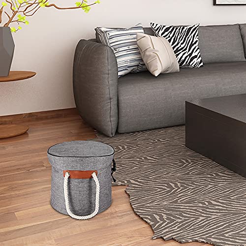 Fuoliystep Toy Storage Basket,Toy Organizer and Play Mat, Foldable Storage Basket Box with Drawstring Storage Bag Oxford Fabric Toy Storage Organizer with Detachable Playing Blanket and Basket Lid (B)
