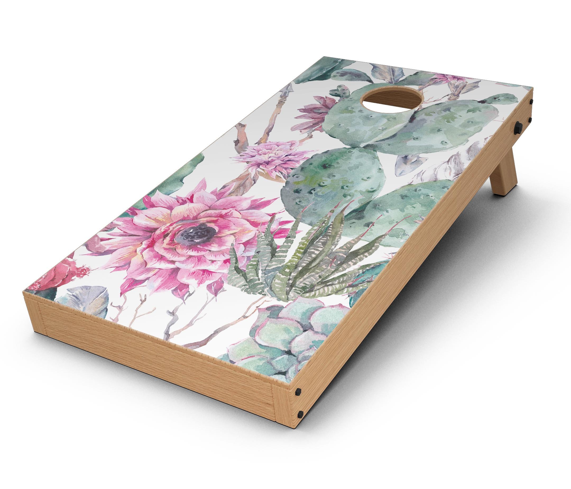 Design Skinz Summer Tropical Skin Set for Cornhole (Skin Only) - Summer Watercolor Floral v2