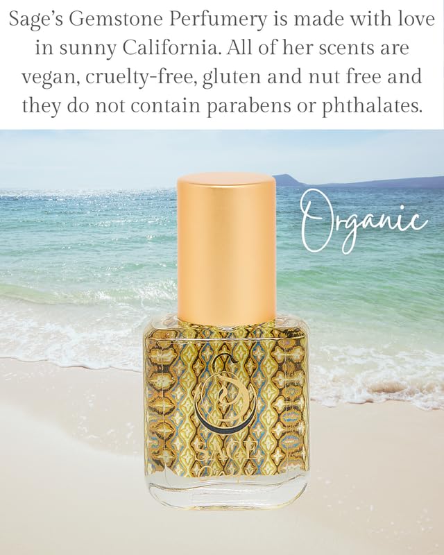 Onyx Organic Perfume Oil Extract Roll-On by Sage- 1/4 oz, Vegan & Cruelty-Free, Earthy Scent, Black Coconut, Vanilla, Oakmoss