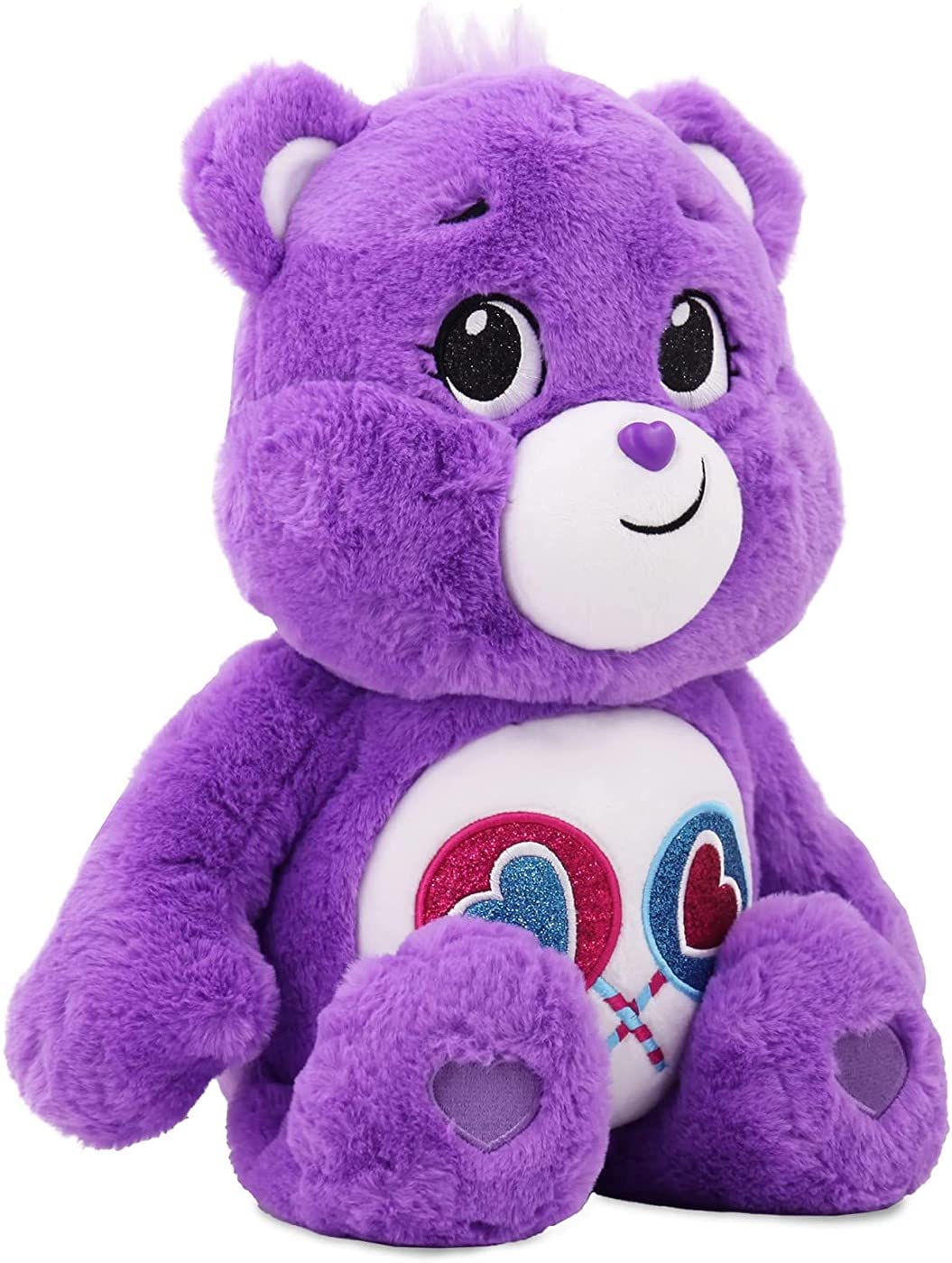 Care Bears 18" Plush - Share Bear with Glitter Belly Badge - Soft Huggable Material!