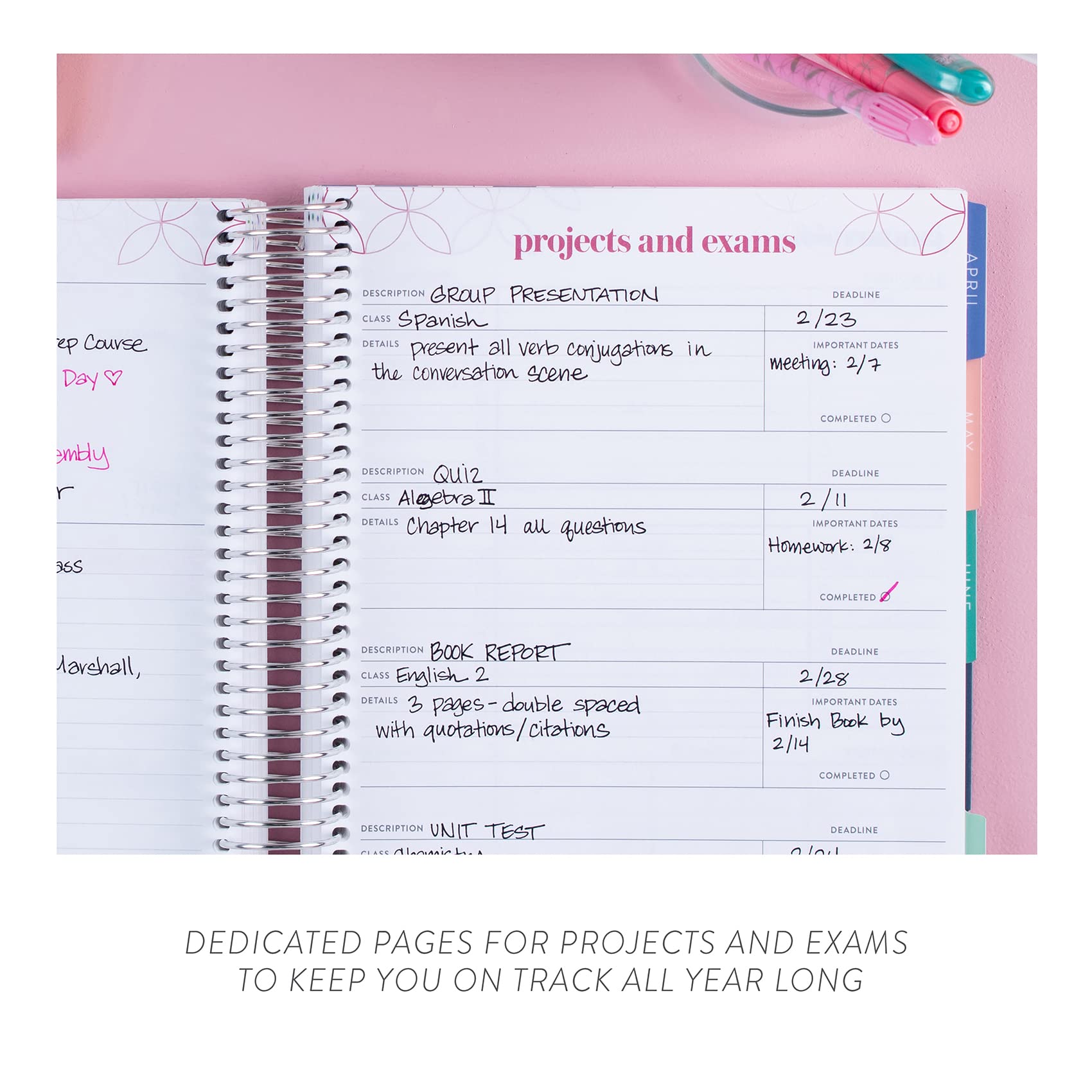 7" x 9" Spiral Bound 12 Month Academic Planner ( Jan 2022 - Dec 2022 ) - Endless Rainbows. Monthly & Pages. Productivity & Schedule Pages. Stickers by Erin Condren.