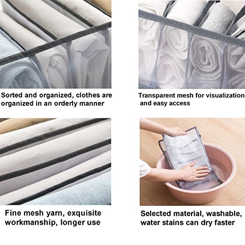 EZBOHO 7Pcs Underwear and Bra Organizer Mesh Drawer Organizers for Clothing Closet Pants Organizers Foldable Storage Box for Socks Jeans Underwear Cabinet Organization