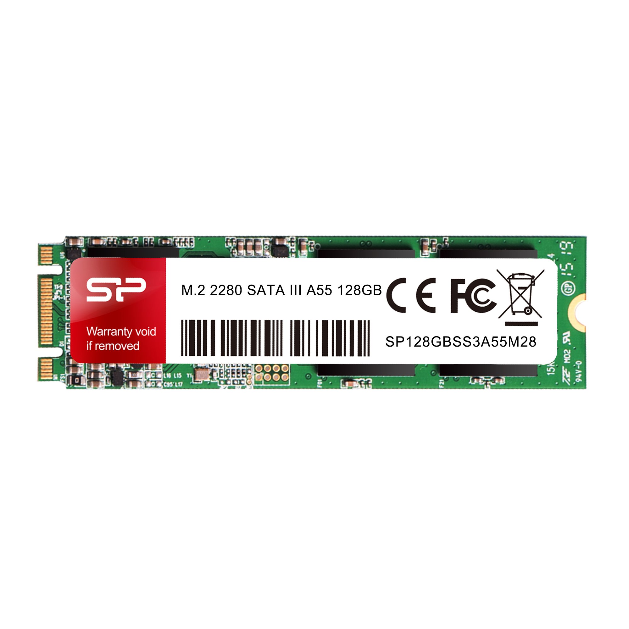 Silicon Power 128GB A55 M.2 SSD (SLC Cache For Speed Boost) SATA III Internal Solid State Drive 2280 (SP128GBSS3A55M28)