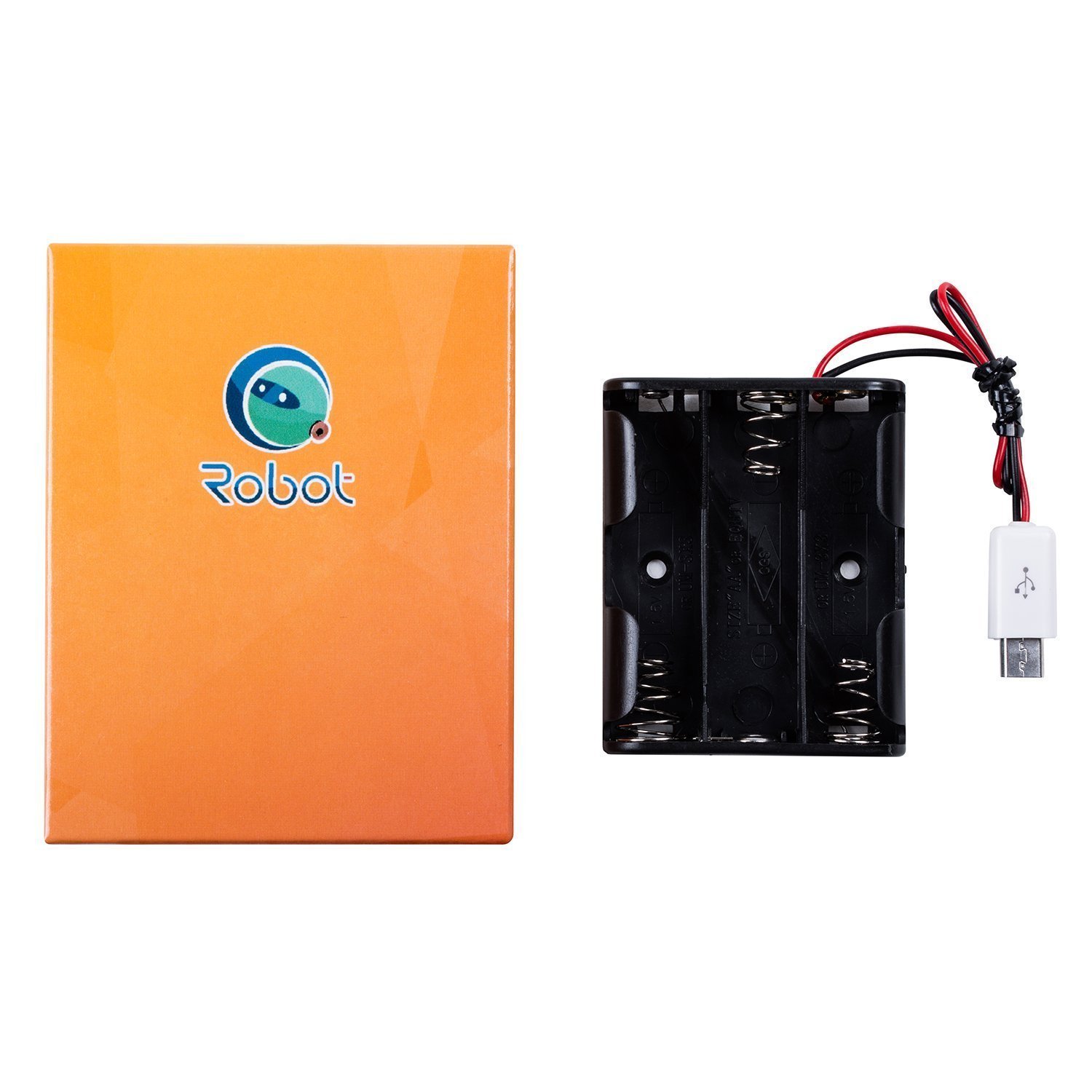 CQRobot MicroUSB Battery Holder (3xAA), Can Hold 3 AA Batteries. Compatible with Arduino Controllers with Micro USB Interface.
