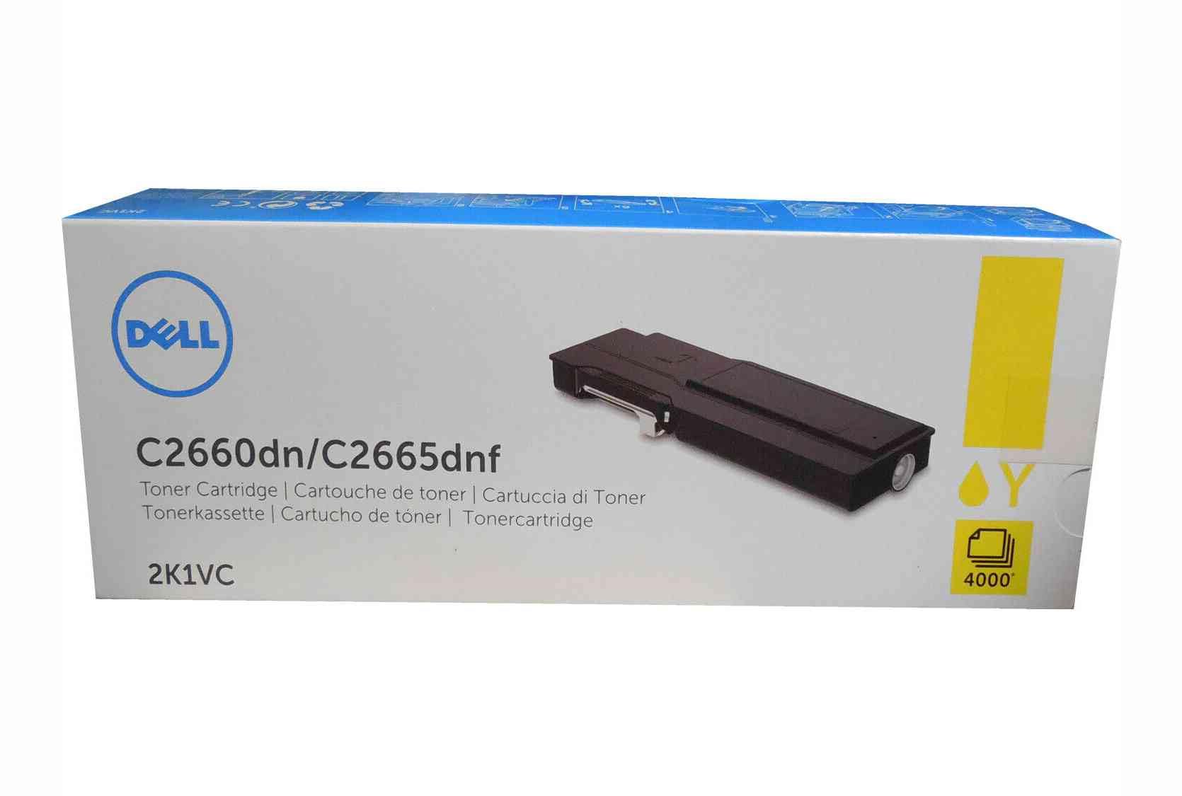 Dell 2K1VC Yellow Toner Cartridge C2660dn/C2665dnf Color Laser Printer