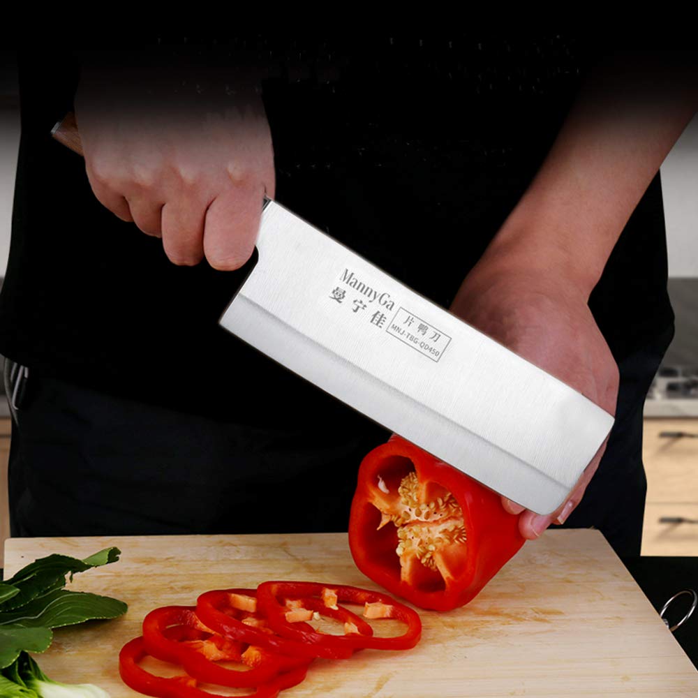 MannyGa Nakiri Knife 7 Inch Japanese Chef's Knife with Ergonomic Handle,Meat Cleaver and Asian Chef Knife for Kitchen and Restaurant.