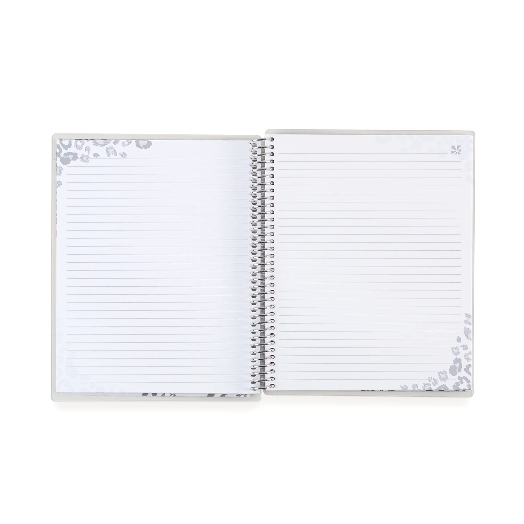 7" x 9" Spiral - Bound College Ruled Notebook – Leopard. 160 Lined Page Note Taking & Writing Notebook. 80 Lb. Thick Mohawk Paper. Stickers Included by Erin Condren.