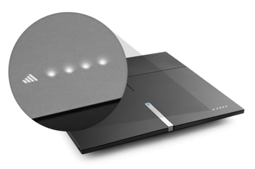 One for All 16472 HDTV 1080p Amplified Indoor TV Antenna 50 Mile Range with Multi Directional Reception, 8 Feet Coaxial Cable & Signal Level Indicator - Black