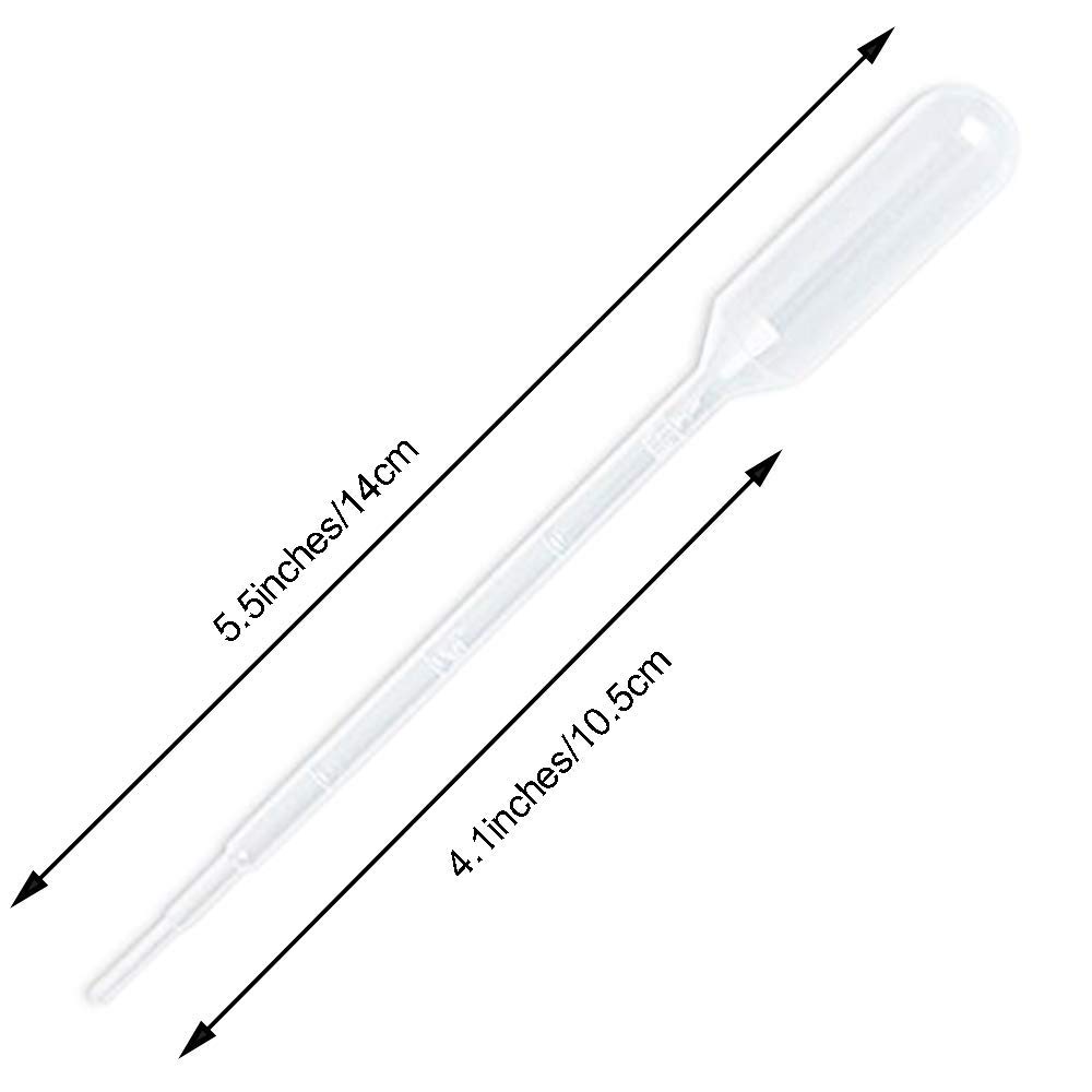 Ostrat 100PCS 1ML Disposable Plastic Pipette with Scale,Transfer Pipettes Dropper for Scientific Labs Experiment,Measuring, Watering, Dispensing