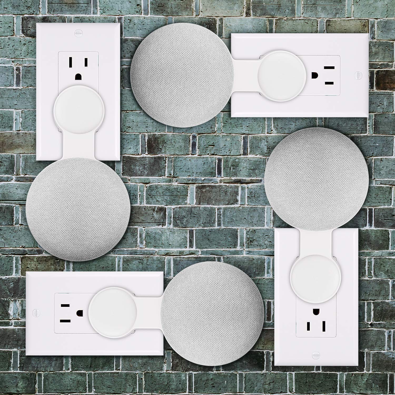 Caremoo Google Home Mini Wall Mount Holder, Space-Saving Design AC Outlet Mount, Perfect Cord Management for Google Home Mini Voice Assistant 2 Pack(White)…