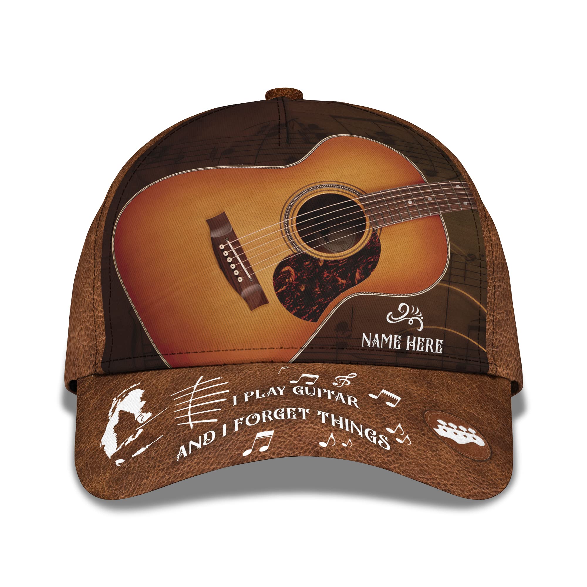 3D Print Personalized Guitar Player Snapback Closure Headwear Guitarist Baseball Cap for Music Lovers Multicolor