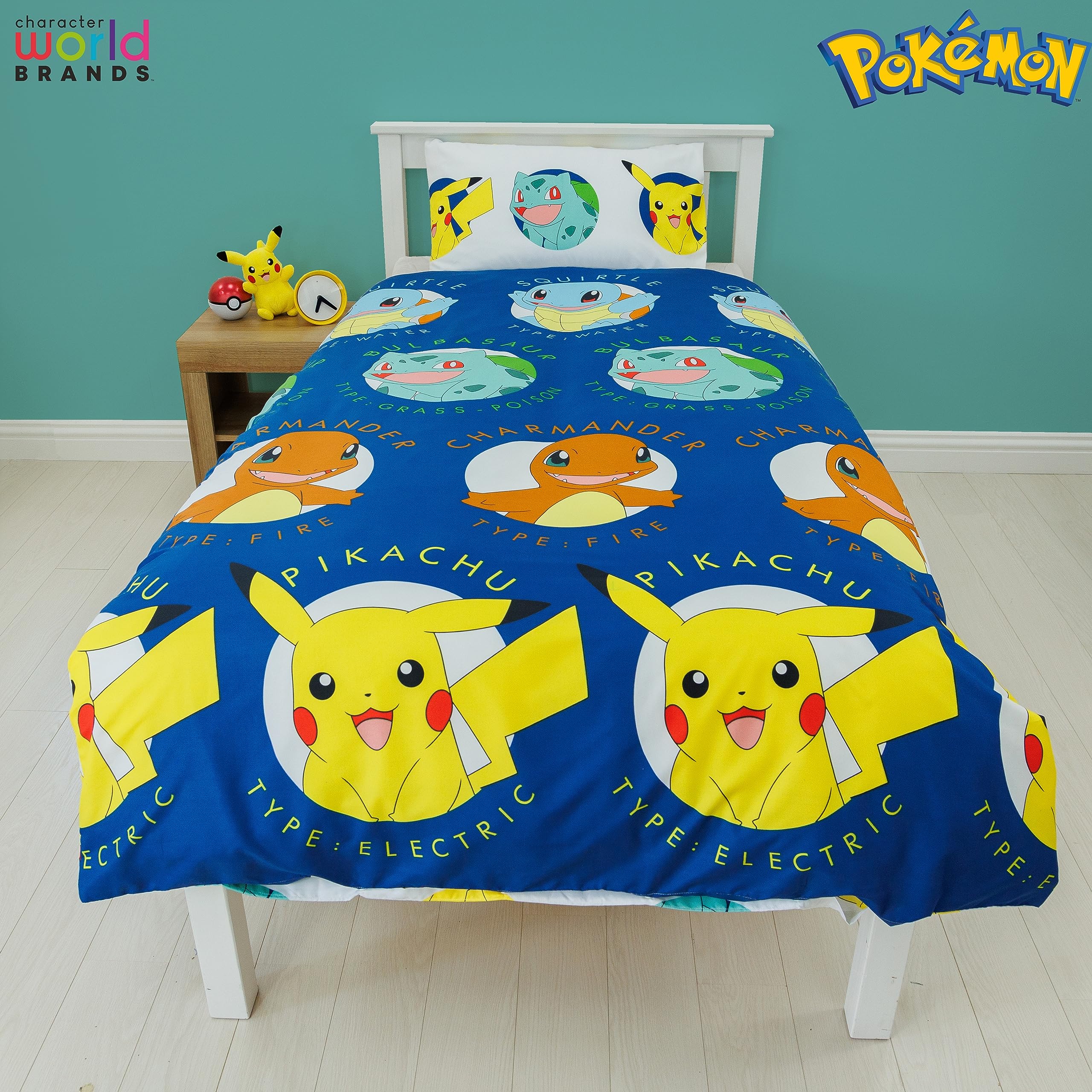 Character World Pokemon Gotta Single Rotary Duvet Cover and Pillowcase Set (PKNOTADS001)
