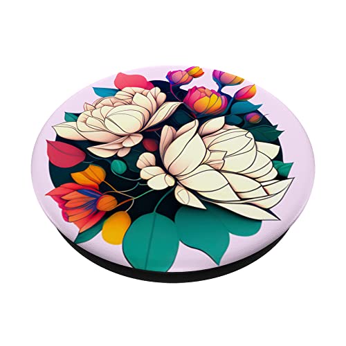 Abstract Floral Wild Flowers Blossoms Colorful Botanical PopSockets Swappable PopGrip