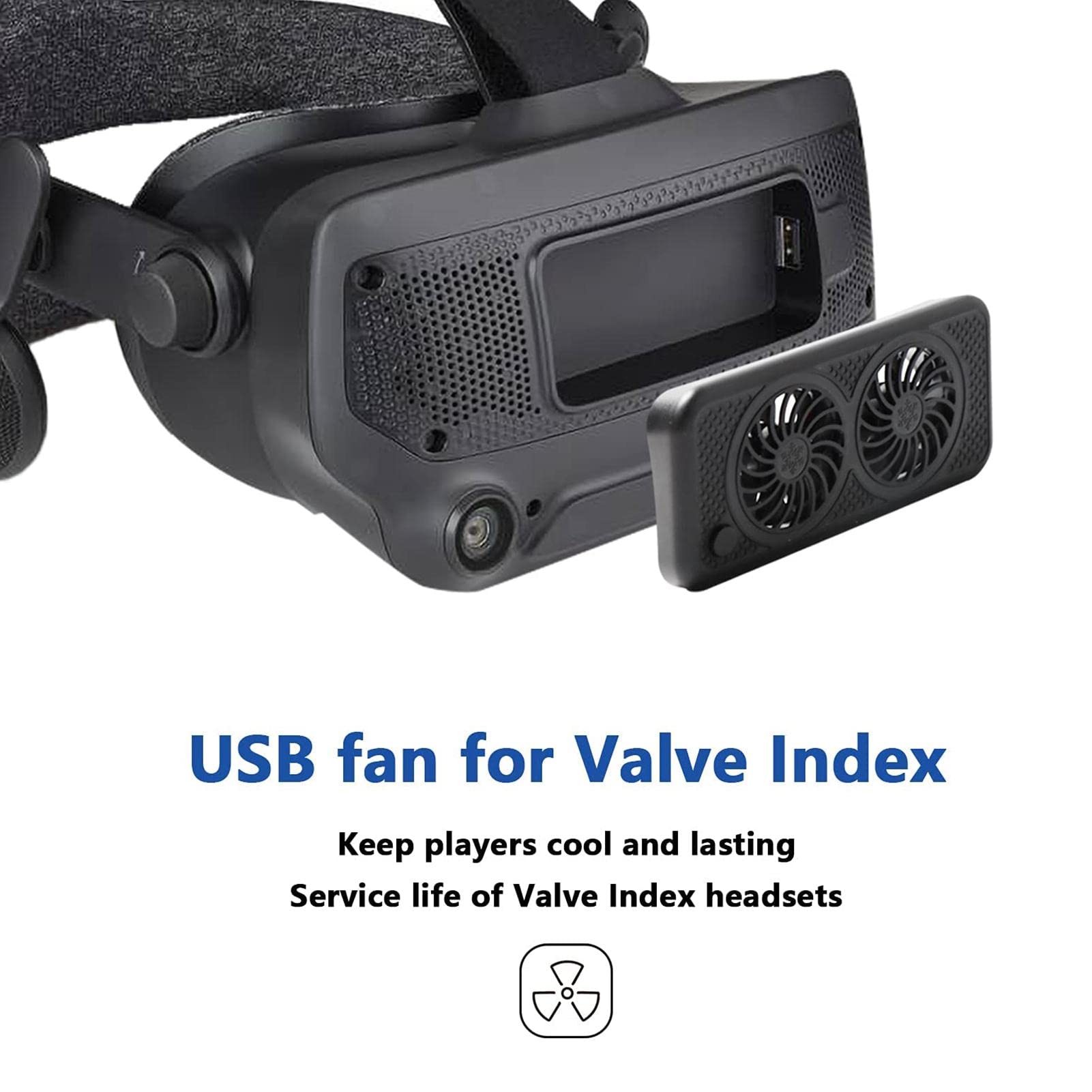 3D Printed USB Radiator Fans Accessories Cooling Heat for Valve Index VR Headset ABS Cooling Fan for Valve Index in VR Game, for VR Headset Preventing Fogging Qym