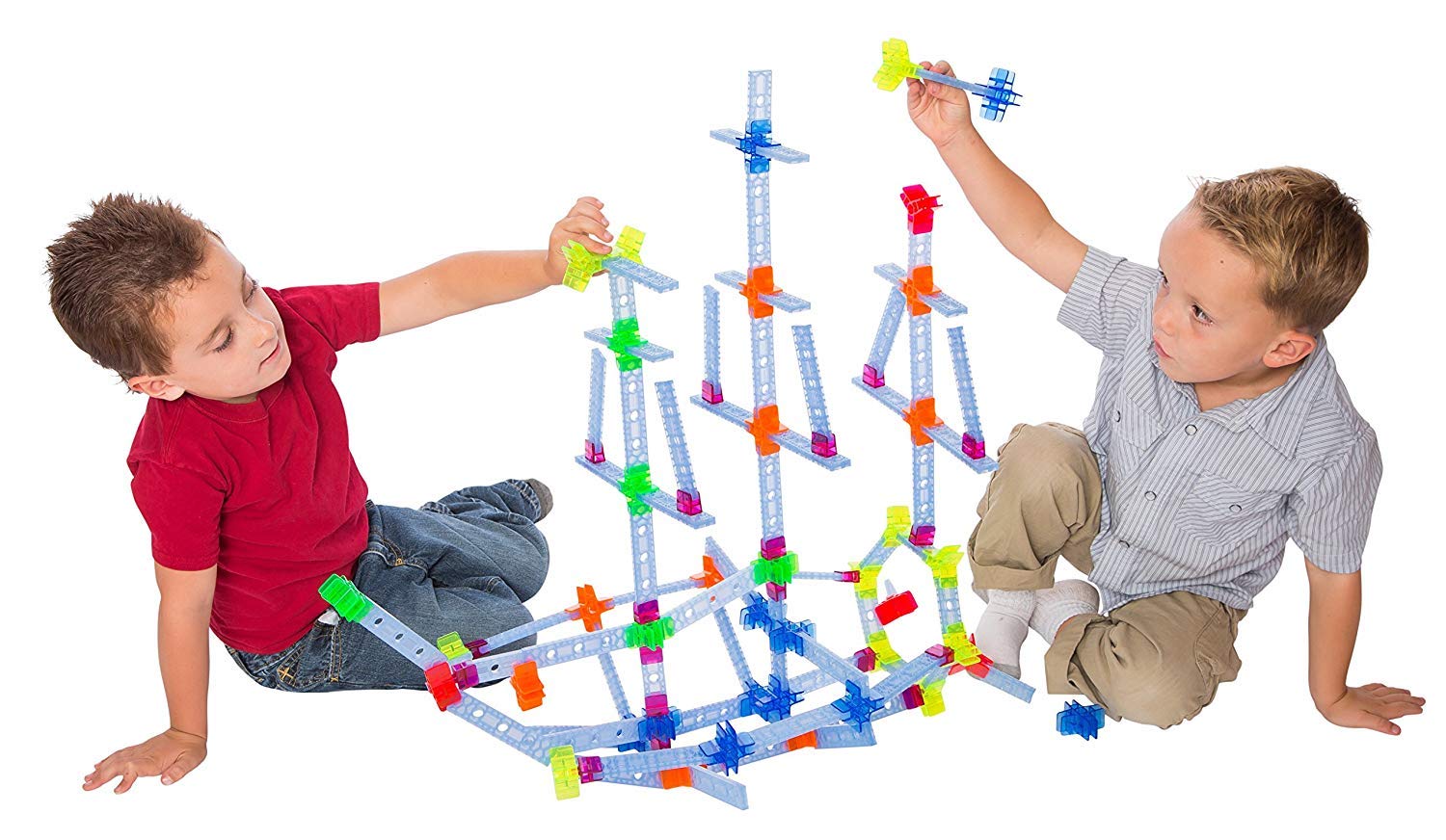 Brackitz Structures Educational STEM Manipulatives Building Block Toy | Sensory Learning Toys for Children PreK-6 | 320 Pc Set