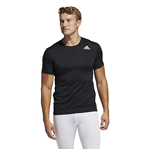 adidas Men's Techfit Fitted Tee, Black, Large