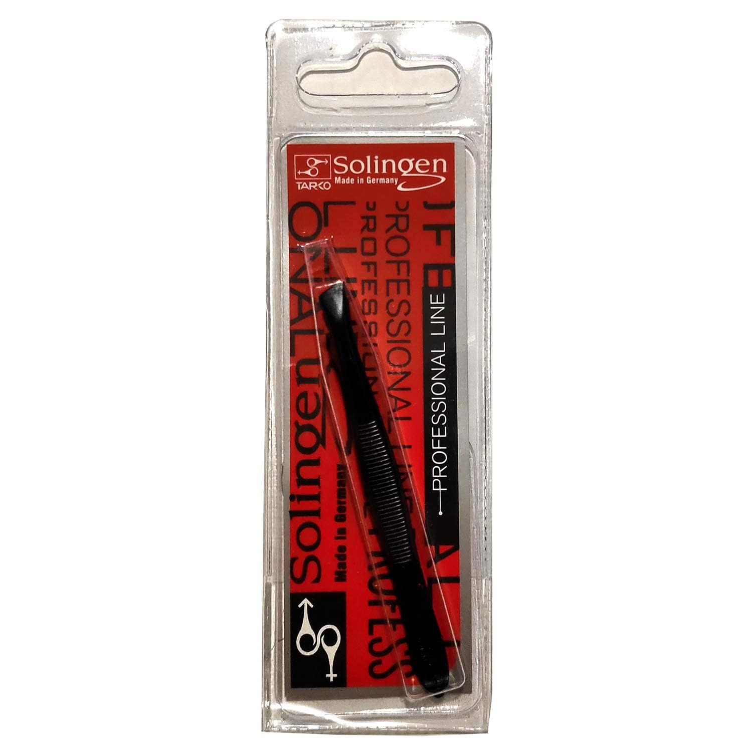 Solingen Tweezers 514 Side for Eyebrow Shaping and Facial Hair Removal | Slanted Tip | Professional Stainless Steel | Best Shaped for Eyebrows Extensions Chin Cheek Face| Made in Germany (Black)