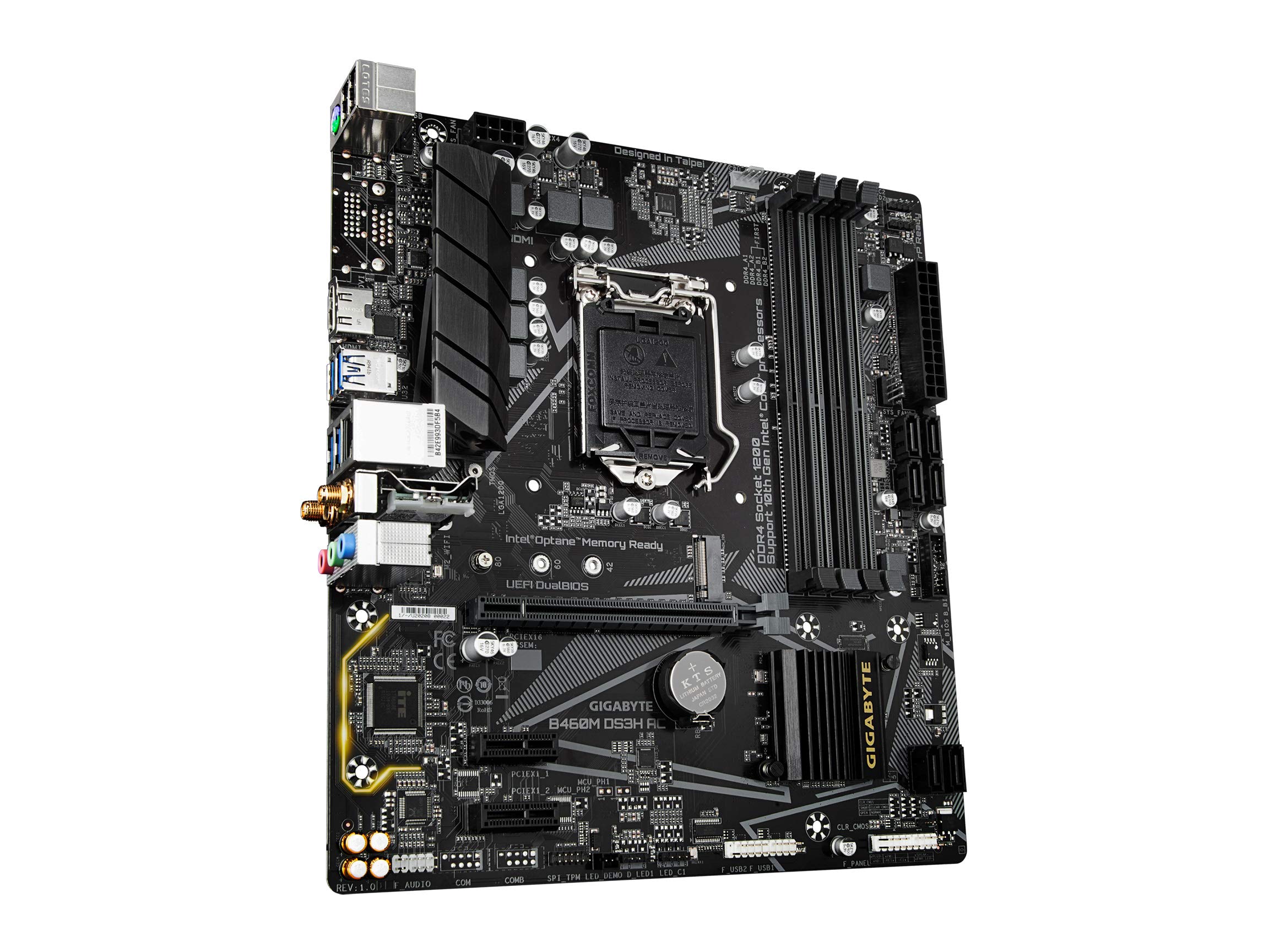Gigabyte B460M DS3H AC (LGA1200/Intel/B460/Micro ATX/M.2/SATA 6GB/s/USB 3.2 Gen 1/ HDMI/Intel 802.11ac/Motherboard)