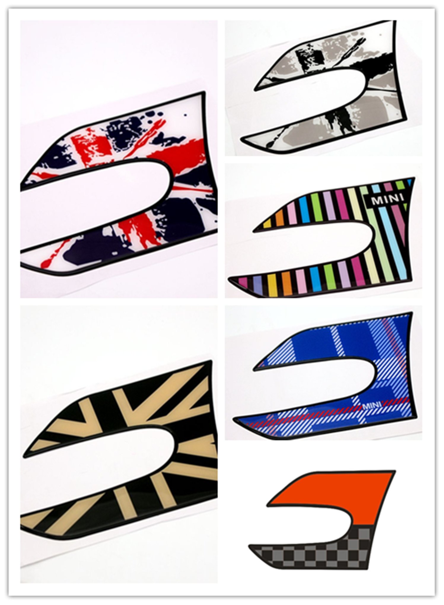 3D Side Scuttle Lamp Light Pattern Fender Panel Frame Cover Sticker Trim for Mini Cooper F55 Hardtop F56 Hatchback (11)