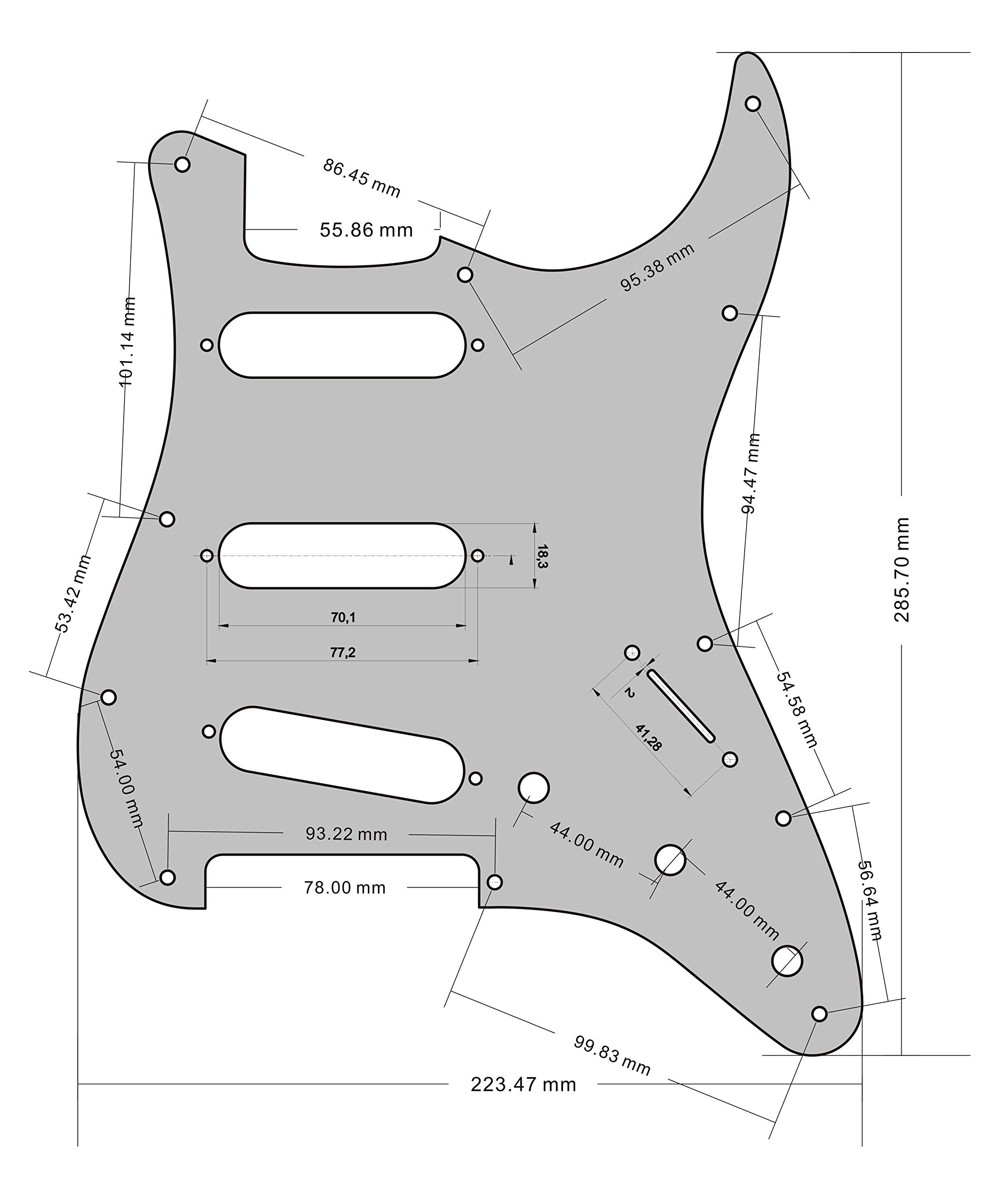BexGears 11 Hole SSS Electric Guitar Pickguard Backplate with Screws for Guitar Parts (4Ply Aged Pearl)