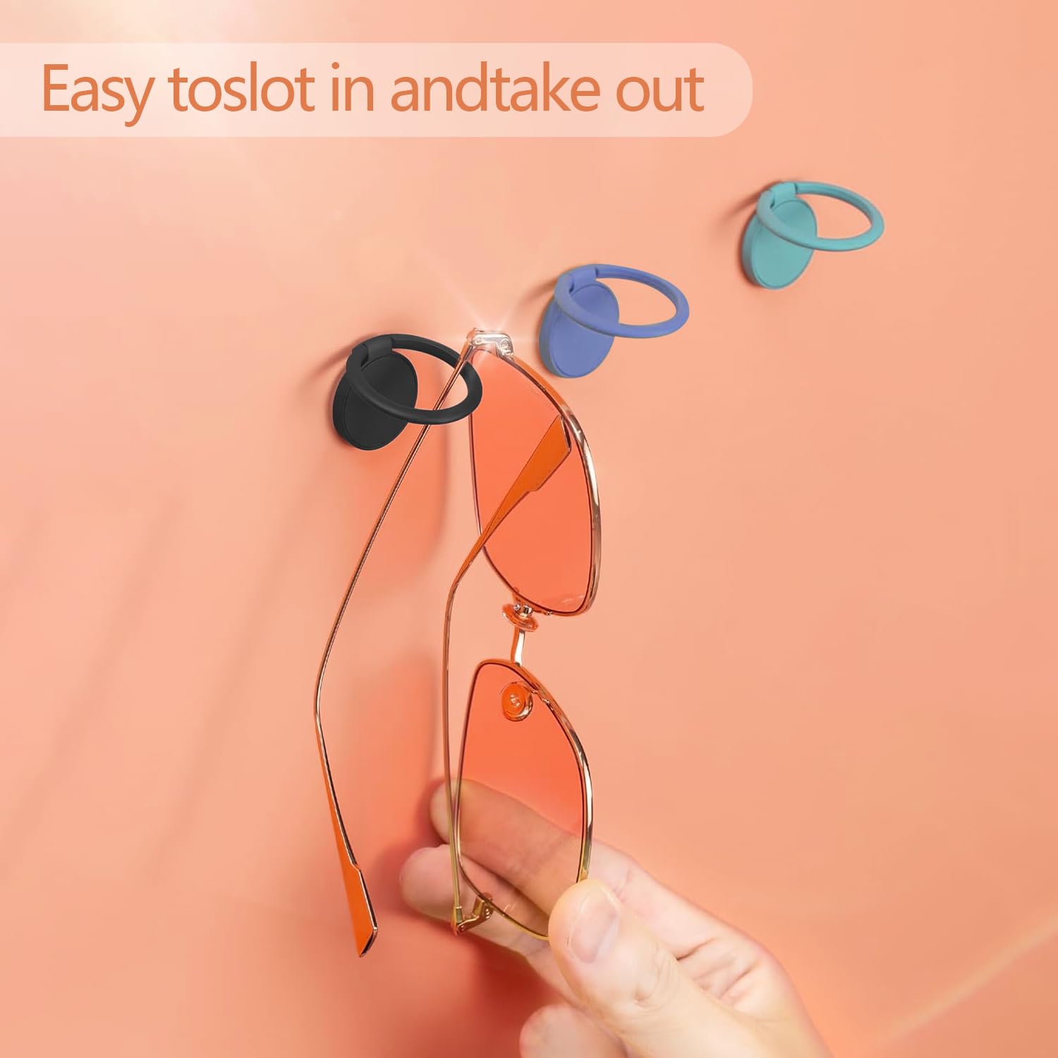 Sunglasses Organizer Wall Mounted Presbyopic Glasses Holder 6 Pack Portable Hanging Eyeglass Holder Sunglasses Storage Organizer
