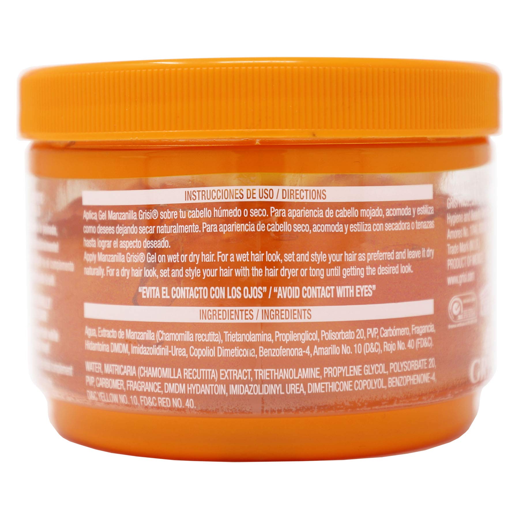 Manzanilla Grisi Chamomile, Styling Hair Gel, Keep your Hairstyle, brighten Naturally, Non-Alcohol Non-Residues 2-Pack of 14 Oz Jars.