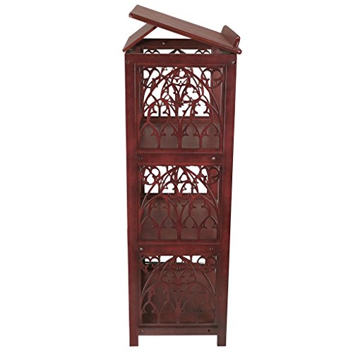 Design Toscano St. Thomas Aquinas Gothic Decor Wooden Bookstand Library Display Stand, 43 Inch, Walnut Finish