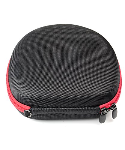 Headset Case for VXi BlueParrott B450-XT, B450-XT -204010-C, B350-XT, B250-XTS, C400-XT, Mesh pocket for cable, amplifier and other accessories, detachable wrist strap for easy carry, Black + red zip